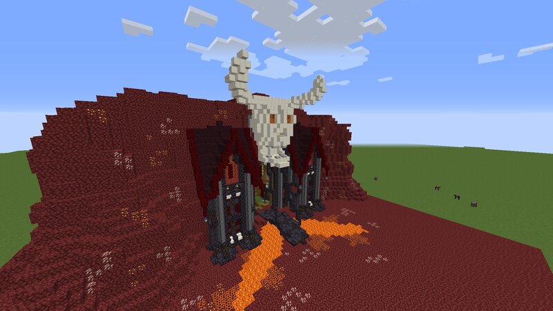 Nether castle with skull Minecraft Map