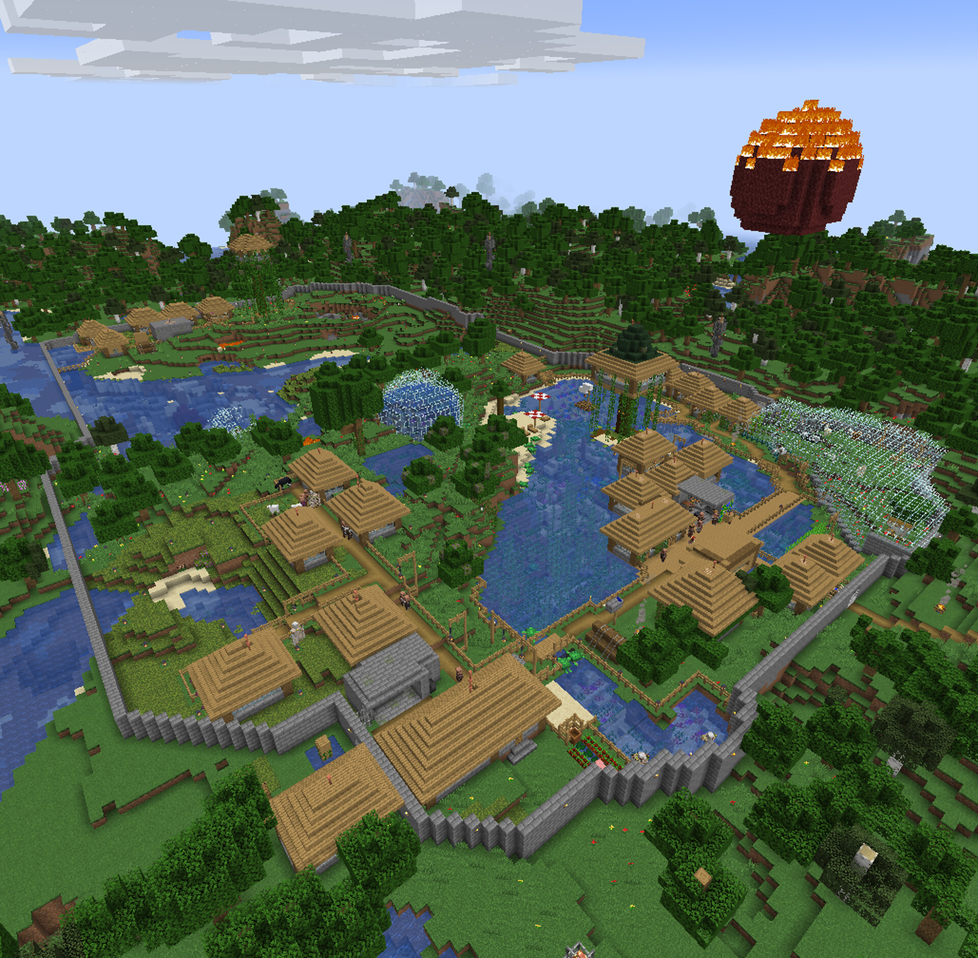 Modern Village with Train Station 1.17 V1 Minecraft Map