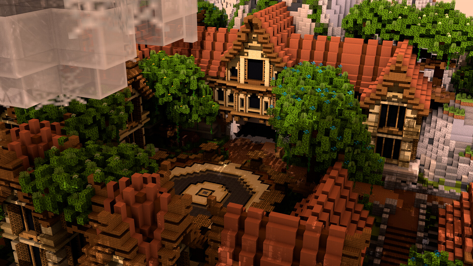 Hub in mountains Minecraft Map