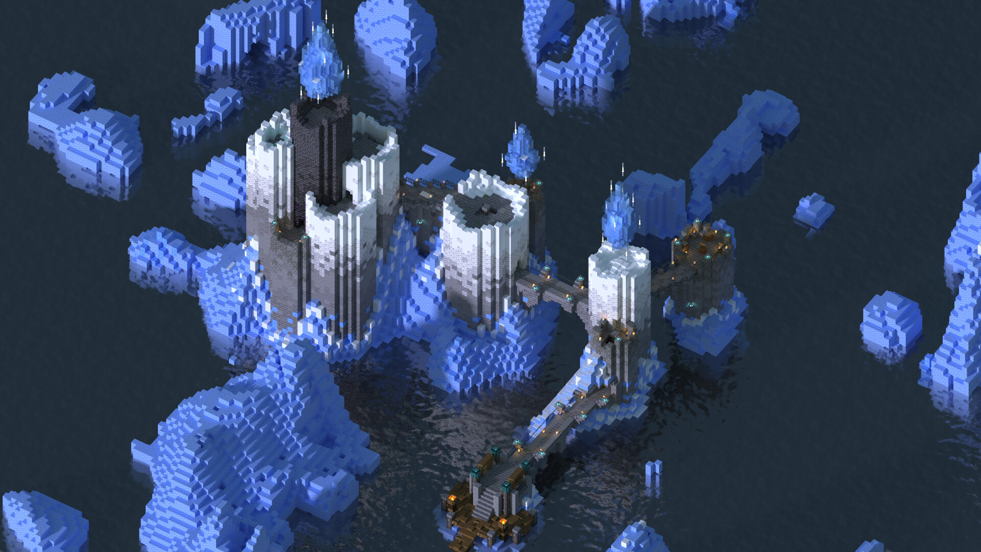 Floating Arctic Fortress (with building Prozess) Minecraft Map