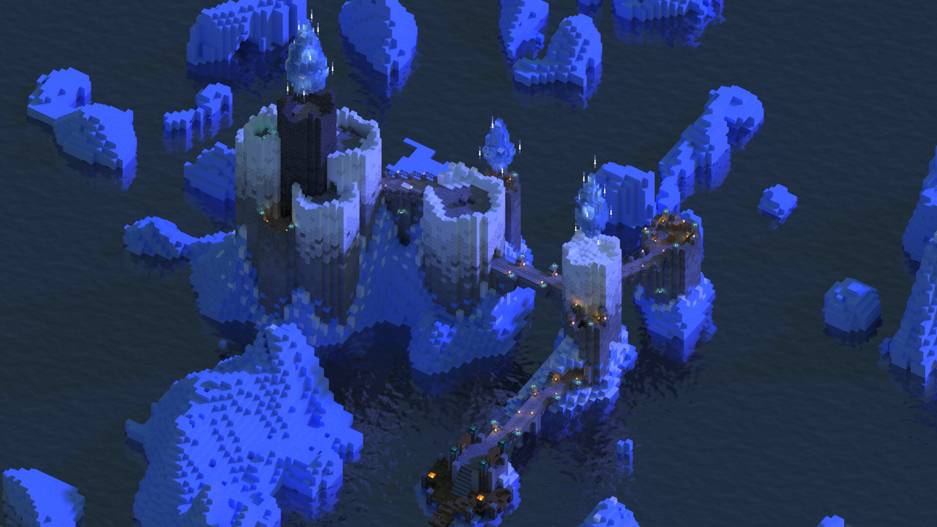 Floating Arctic Fortress (with building Prozess) Minecraft Map