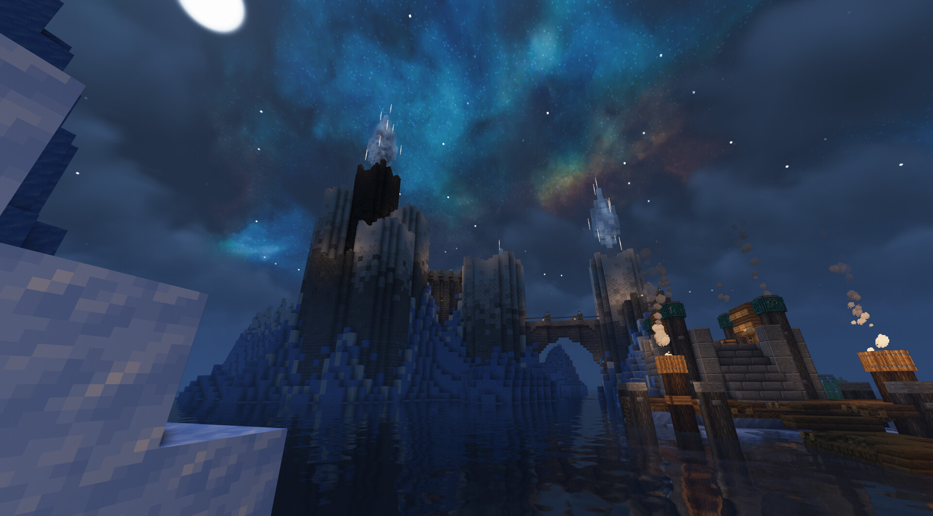 Floating Arctic Fortress (with building Prozess) Minecraft Map