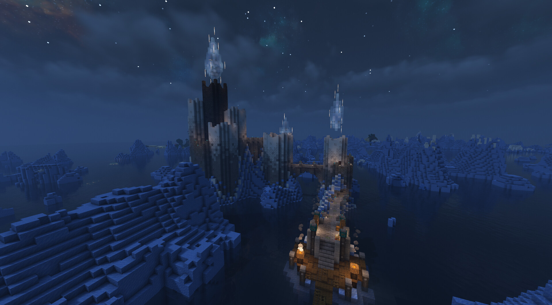 Floating Arctic Fortress (with building Prozess) Minecraft Map