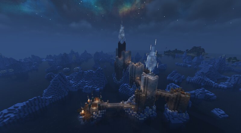 Floating Arctic Fortress (with building Prozess) Minecraft Map