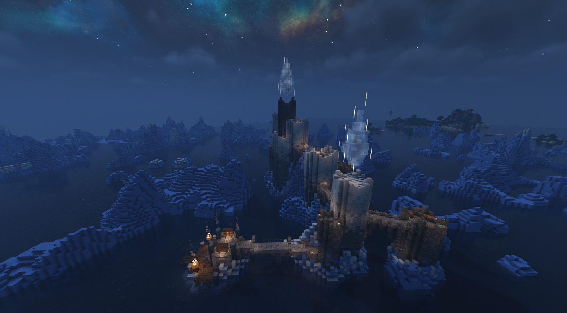 Floating Arctic Fortress (with building Prozess) Minecraft Map