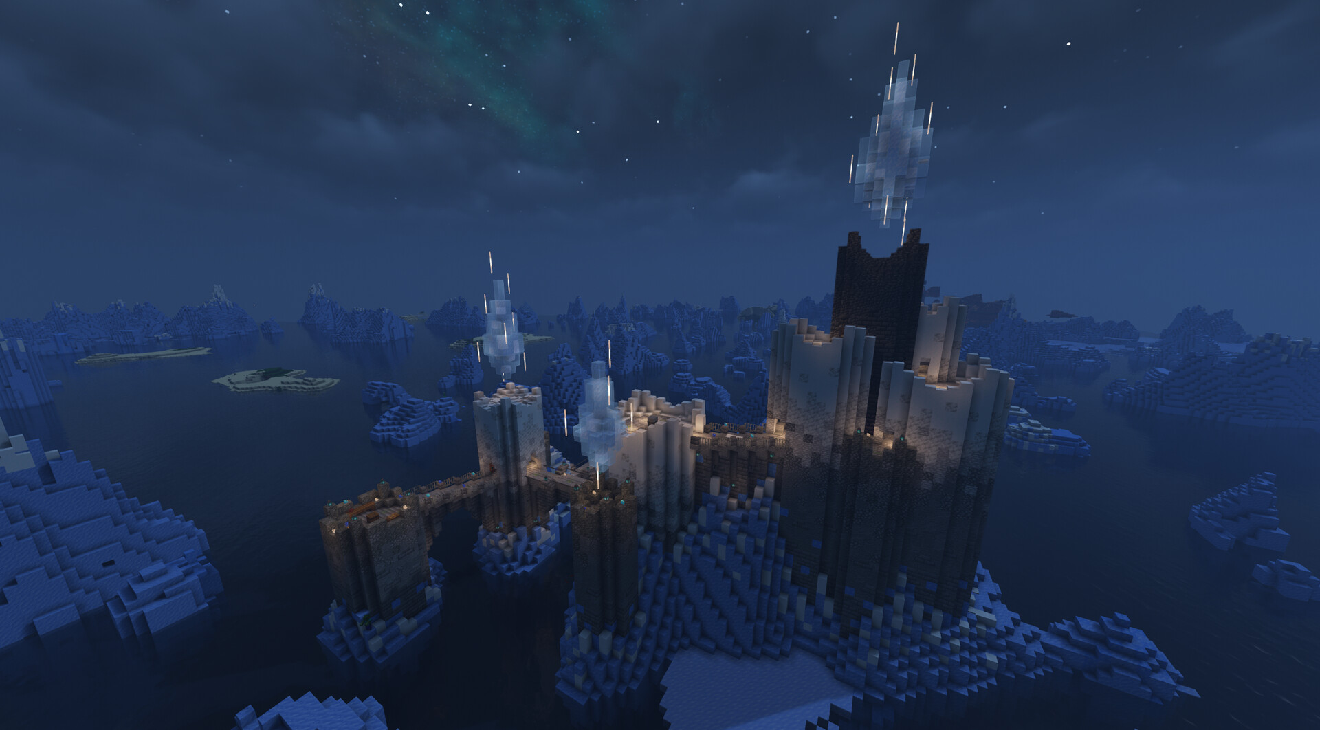 Floating Arctic Fortress (with building Prozess) Minecraft Map