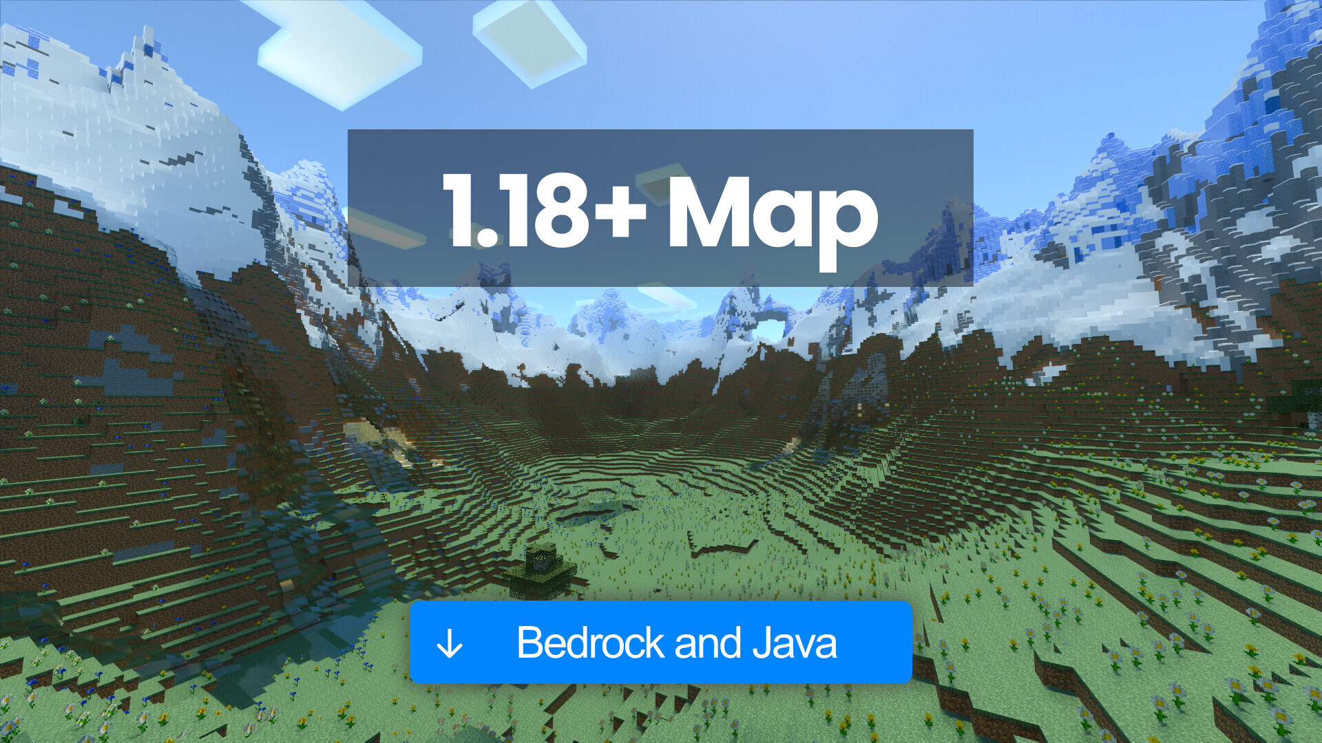 Snowy Valley Map for 1.18+ / Java Edition and Bedrock Edition Minecraft Map