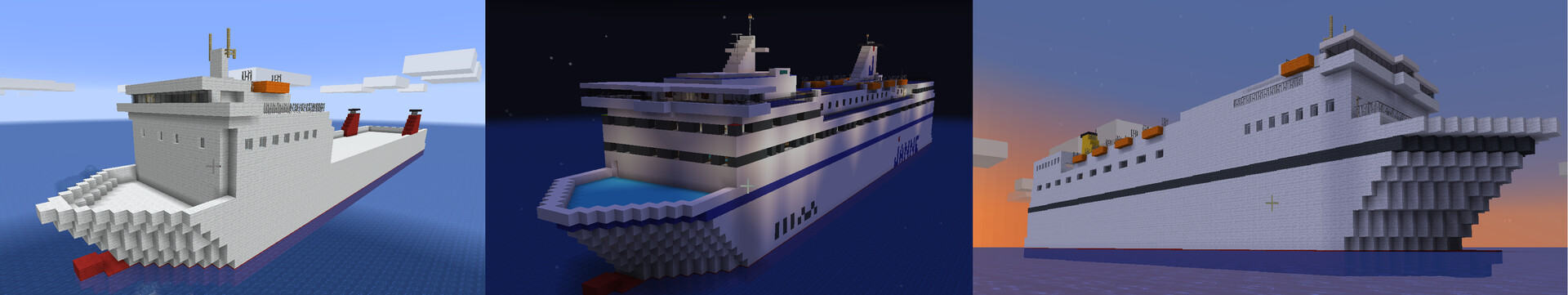 Rebuilded cargo vessel into compact modern ferry Minecraft Map