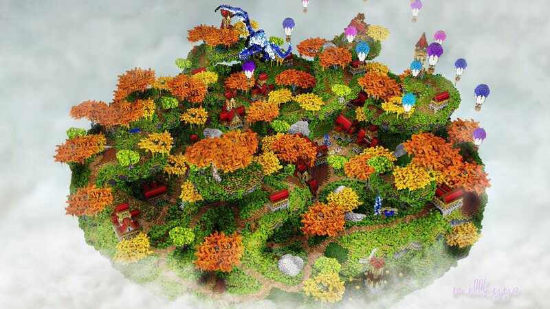 ｡⋆ Autumn Oneblock 250x250 Spawn ｡⋆ Minecraft Map