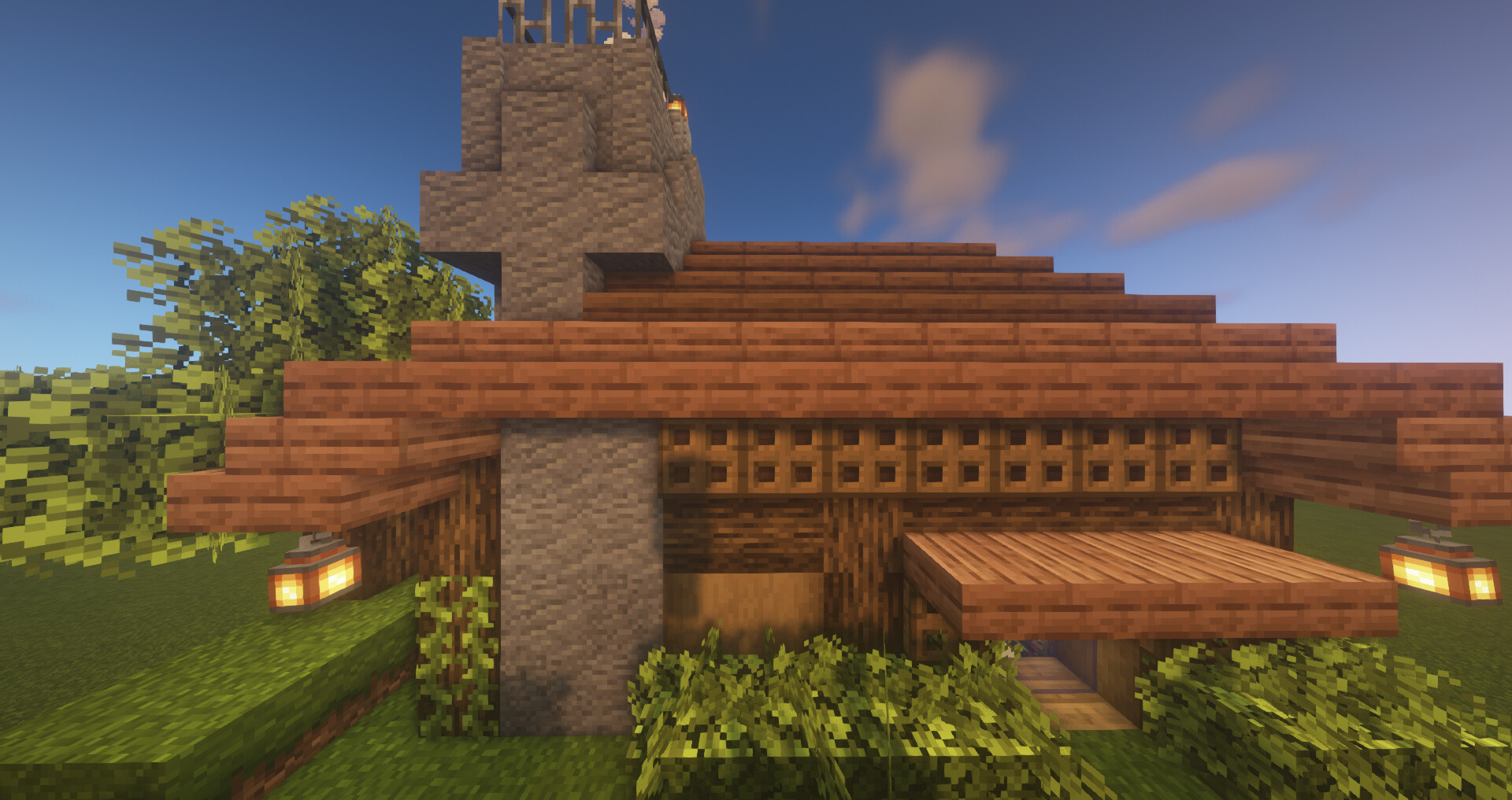 Custom Spruce and Jungle roof Ranch house Minecraft Map