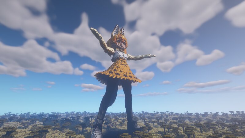Kemono Friends Serval statue Minecraft Map