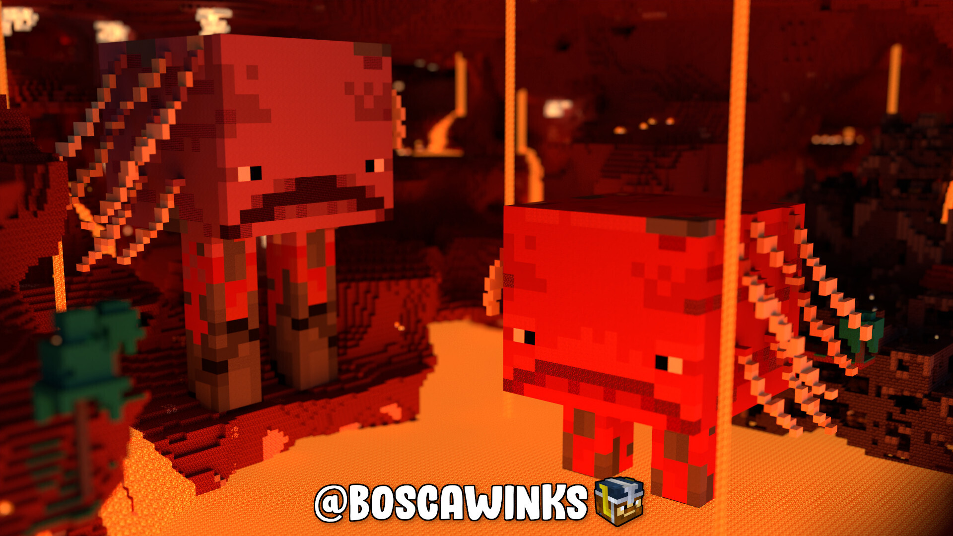 Strider Mob Statues Minecraft Map