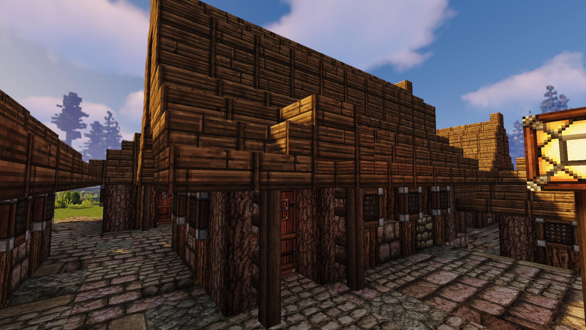 Mittelalterliches Dorf auf der Insel ohne Nacht ( 1000 * 1000 Blocks ...