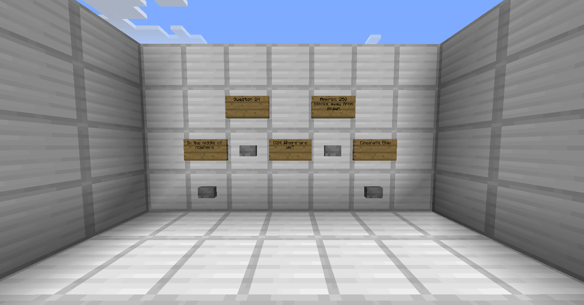 The Unbreakable Quiz Minecraft Map