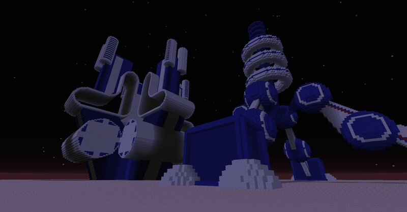 White and blue Minecraft Map