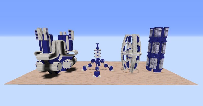 White and blue Minecraft Map