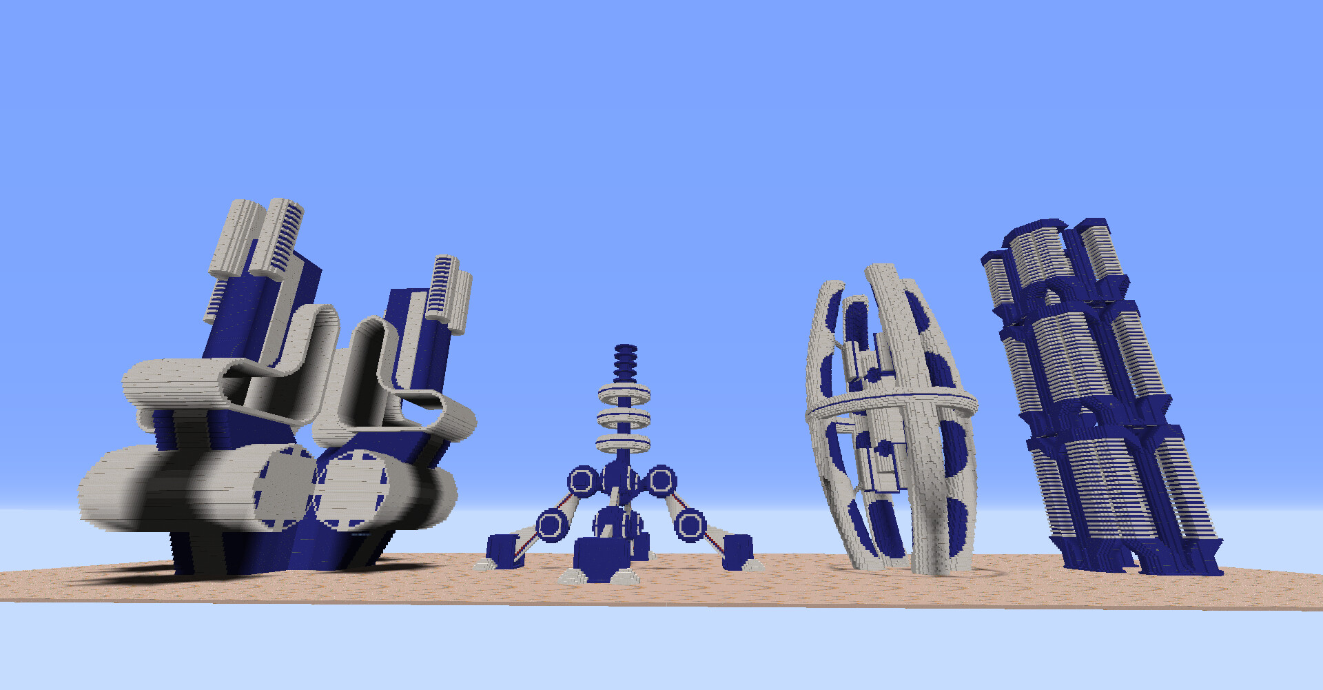 White and blue Minecraft Map