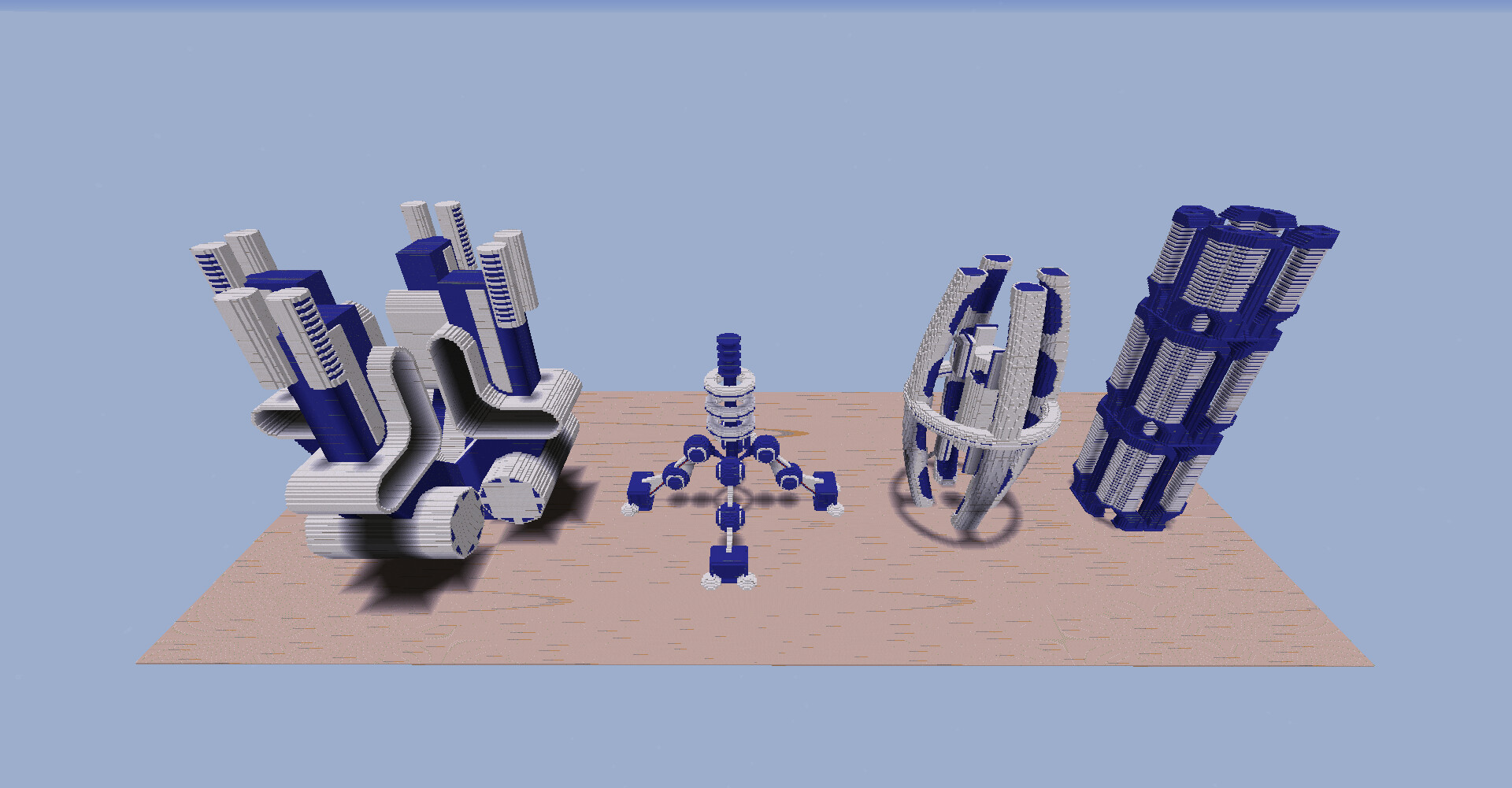 White and blue Minecraft Map