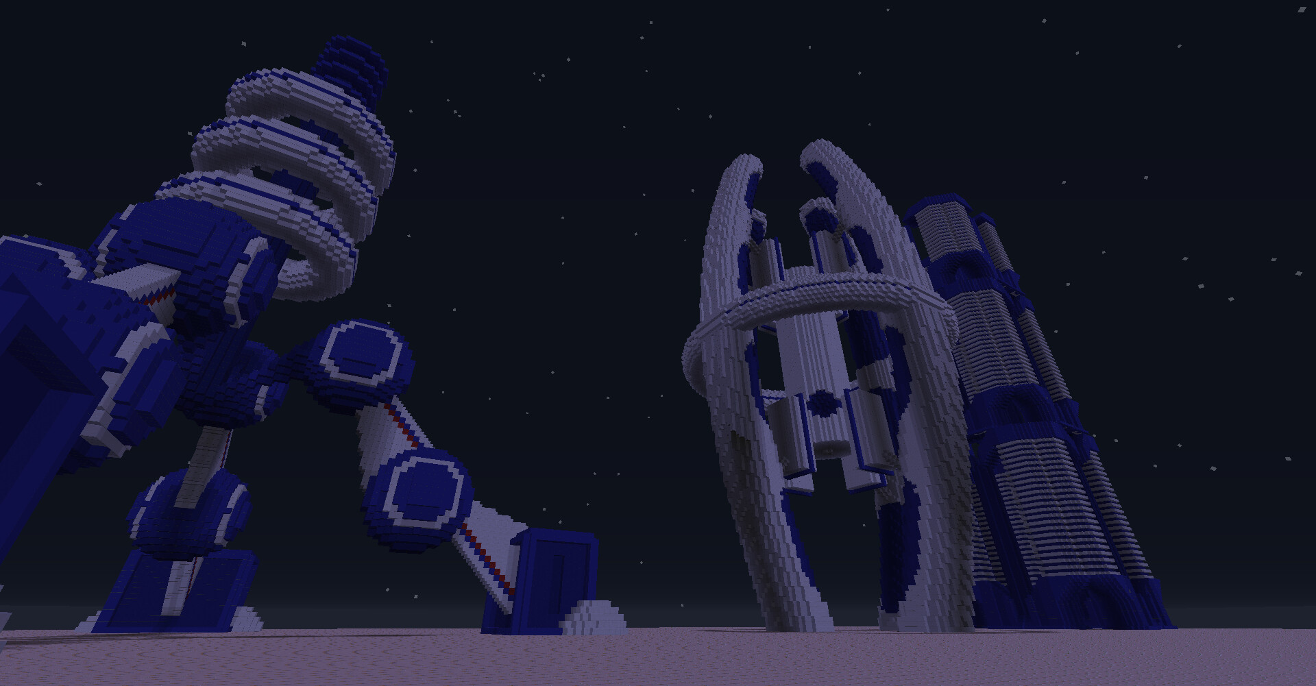 White and blue Minecraft Map