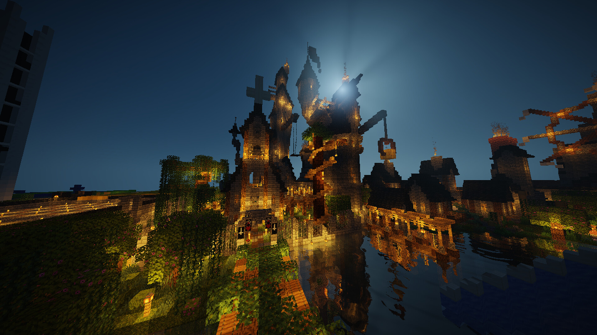 Badass Massive SteamPunk Castle (Survival Base) With Village Minecraft Map