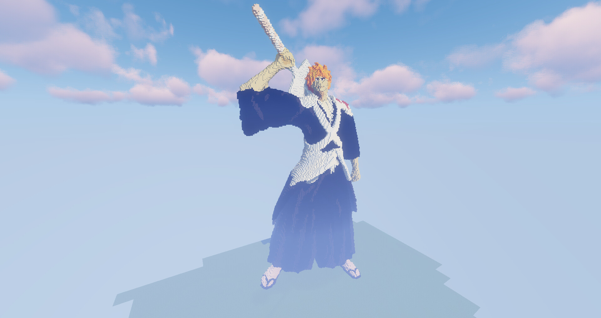 Ichigo Kurosaki BLEACH Anime World Height Statue + Download Minecraft Map