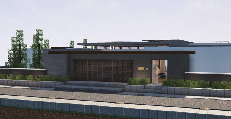 Single-Story Open Plan Modern House Minecraft Map