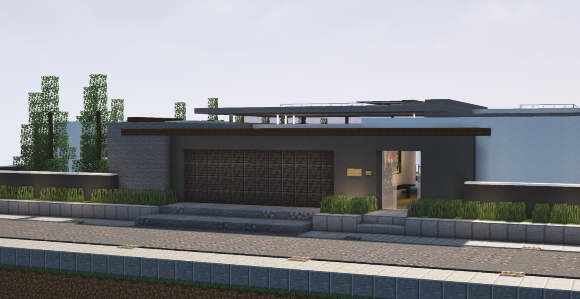 Single-Story Open Plan Modern House Minecraft Map