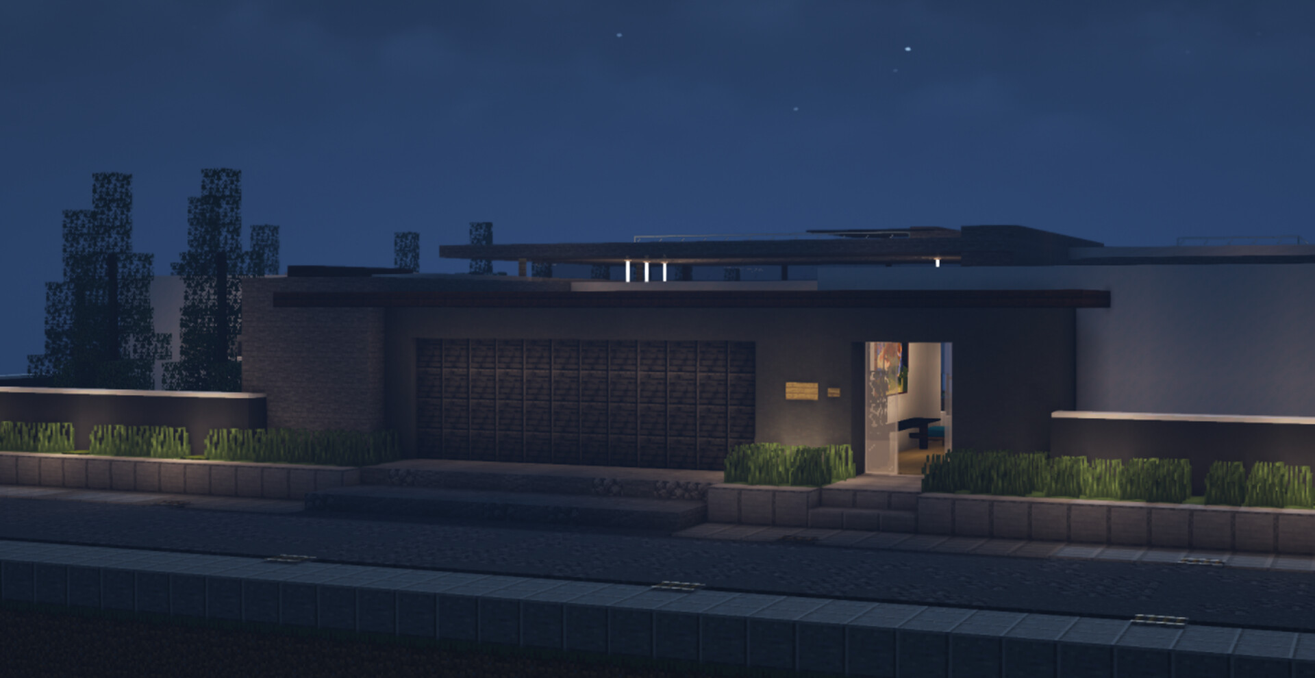 Single-Story Open Plan Modern House Minecraft Map