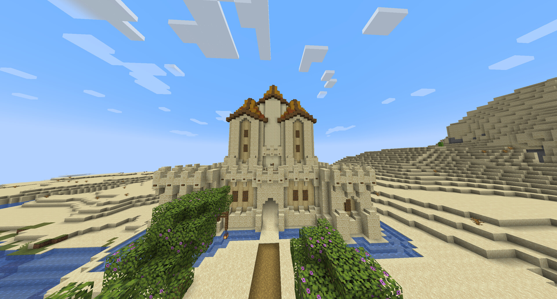 Sand Castle Base | Built in Survival! Minecraft Map