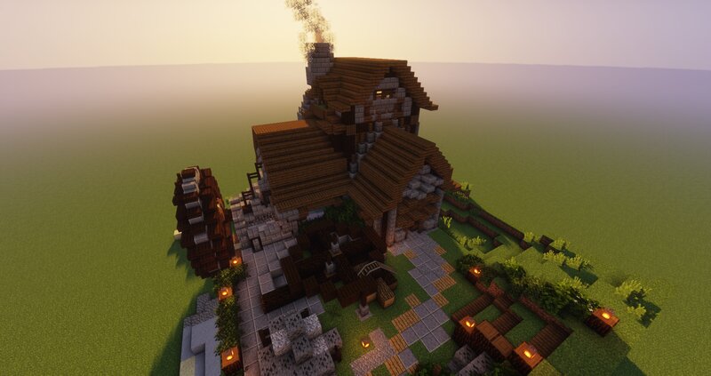 Minecraft Simple waterwheel house Minecraft Map