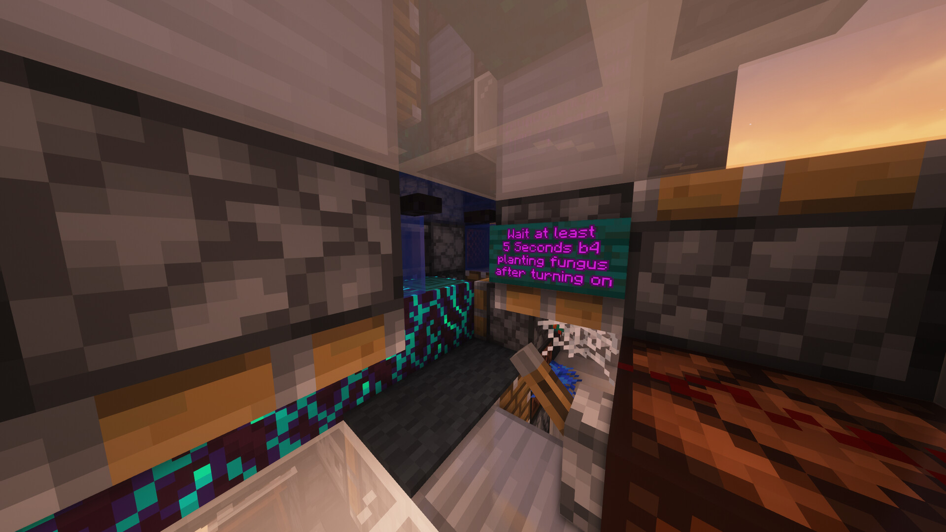 Specialised Shroomlight Farm (ROTATIONAL DON'T ROTATE THE SCHEMATIC BY ...