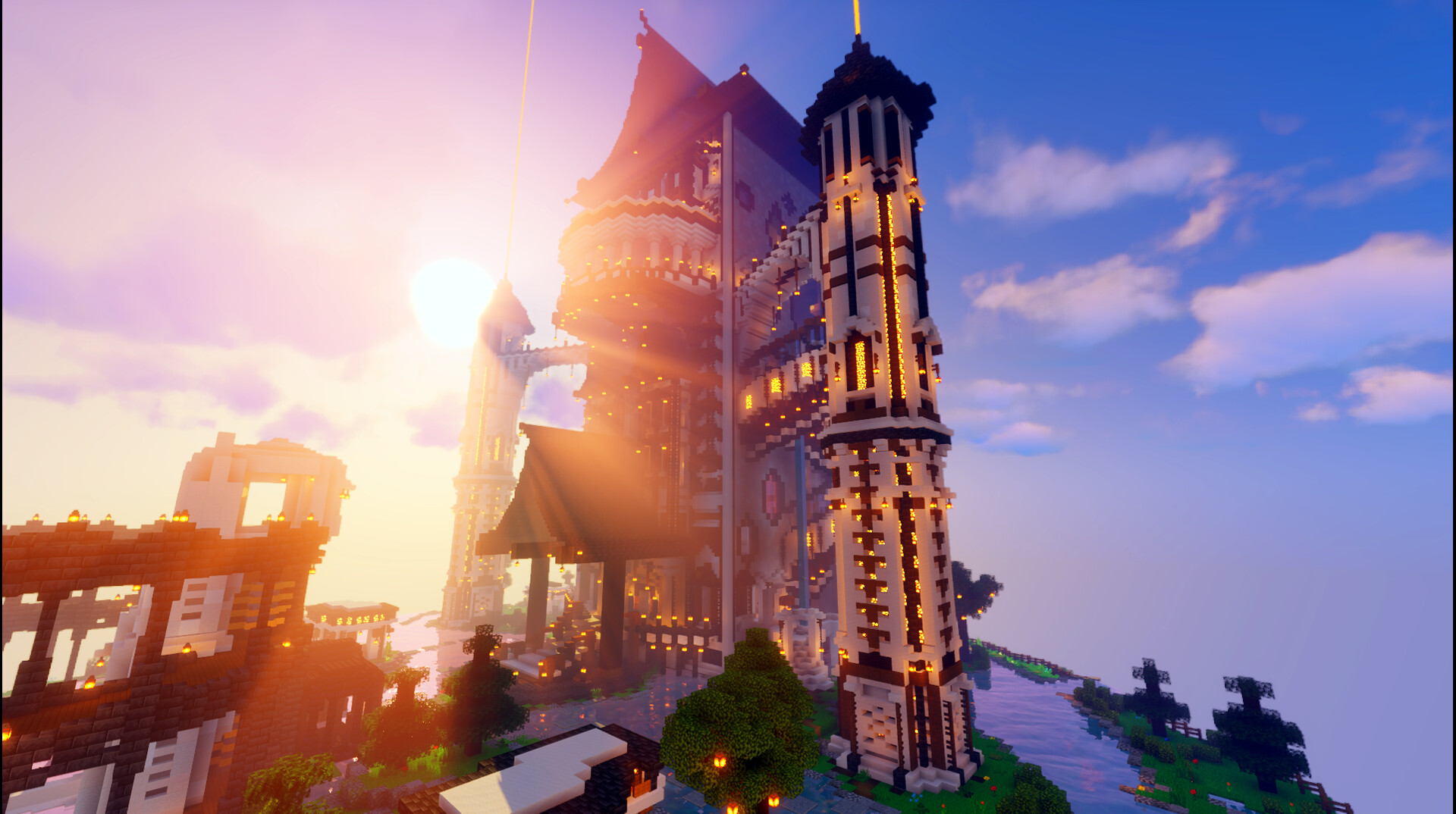 Beautiful Sky Island Mega Base Elven Fortress Magic Event Competitor ...