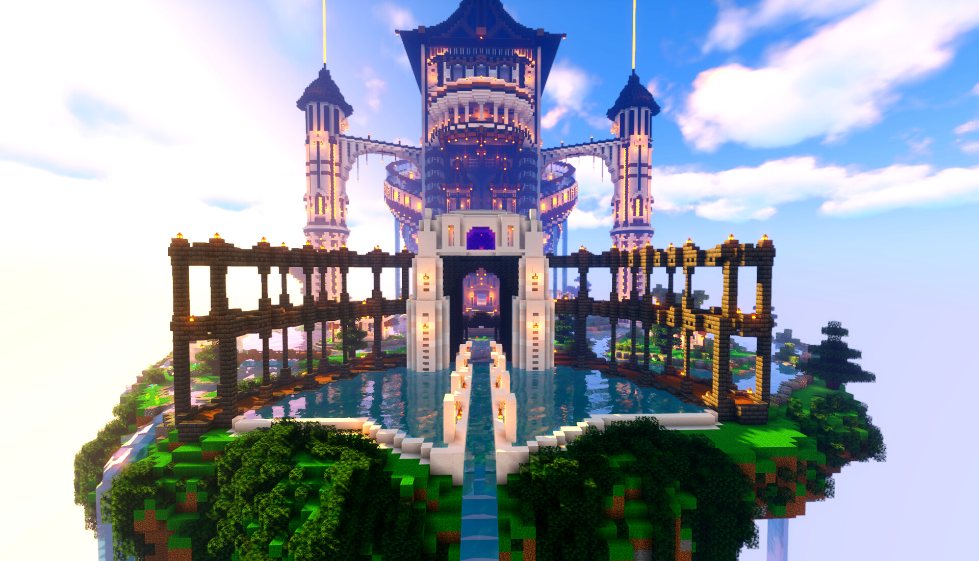 Beautiful Sky Island Mega Base Elven Fortress Magic Event Competitor ...