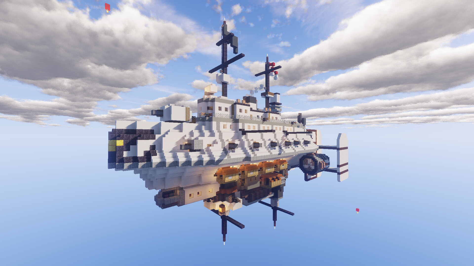 Hunthound class steam war sloop airship(15 guns) Minecraft Map