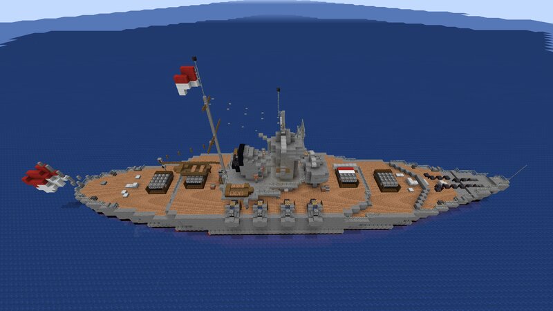 Battleship With Quadruple TNT Cannon Minecraft Map