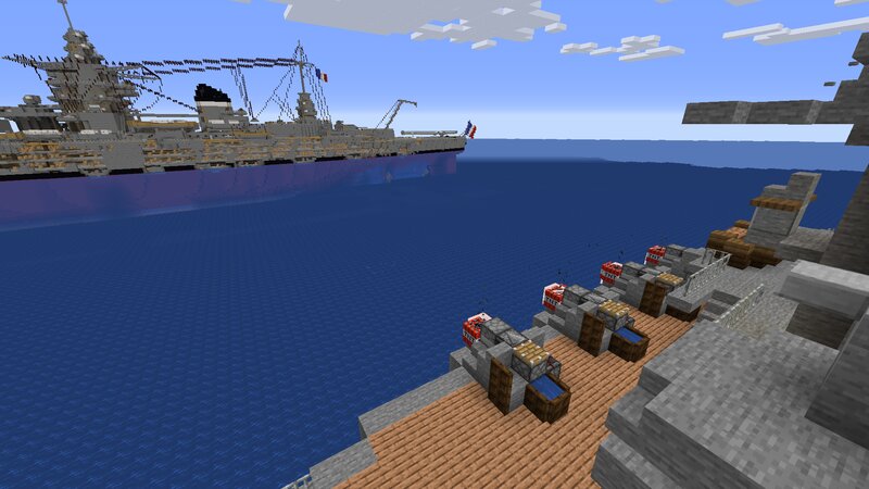 Battleship With Quadruple TNT Cannon Minecraft Map