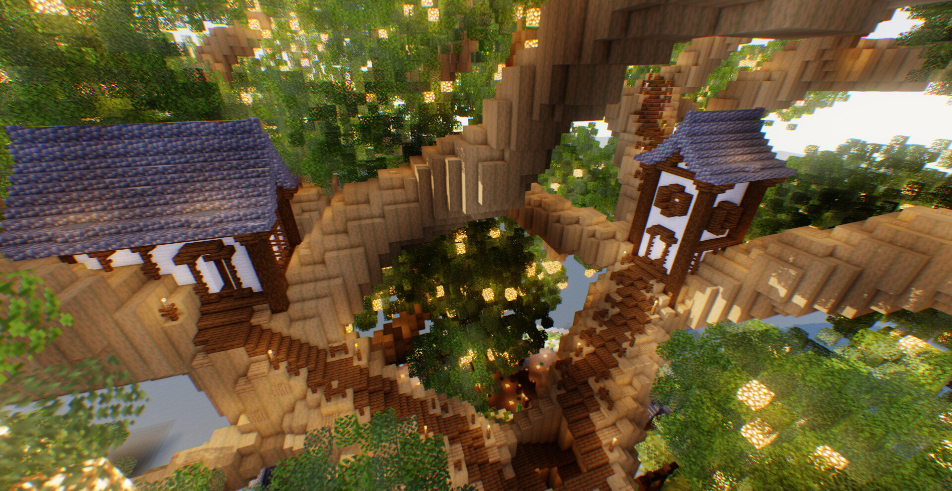 Bonsai tree village (Server spawn/hub) [Downloadable] Minecraft Map