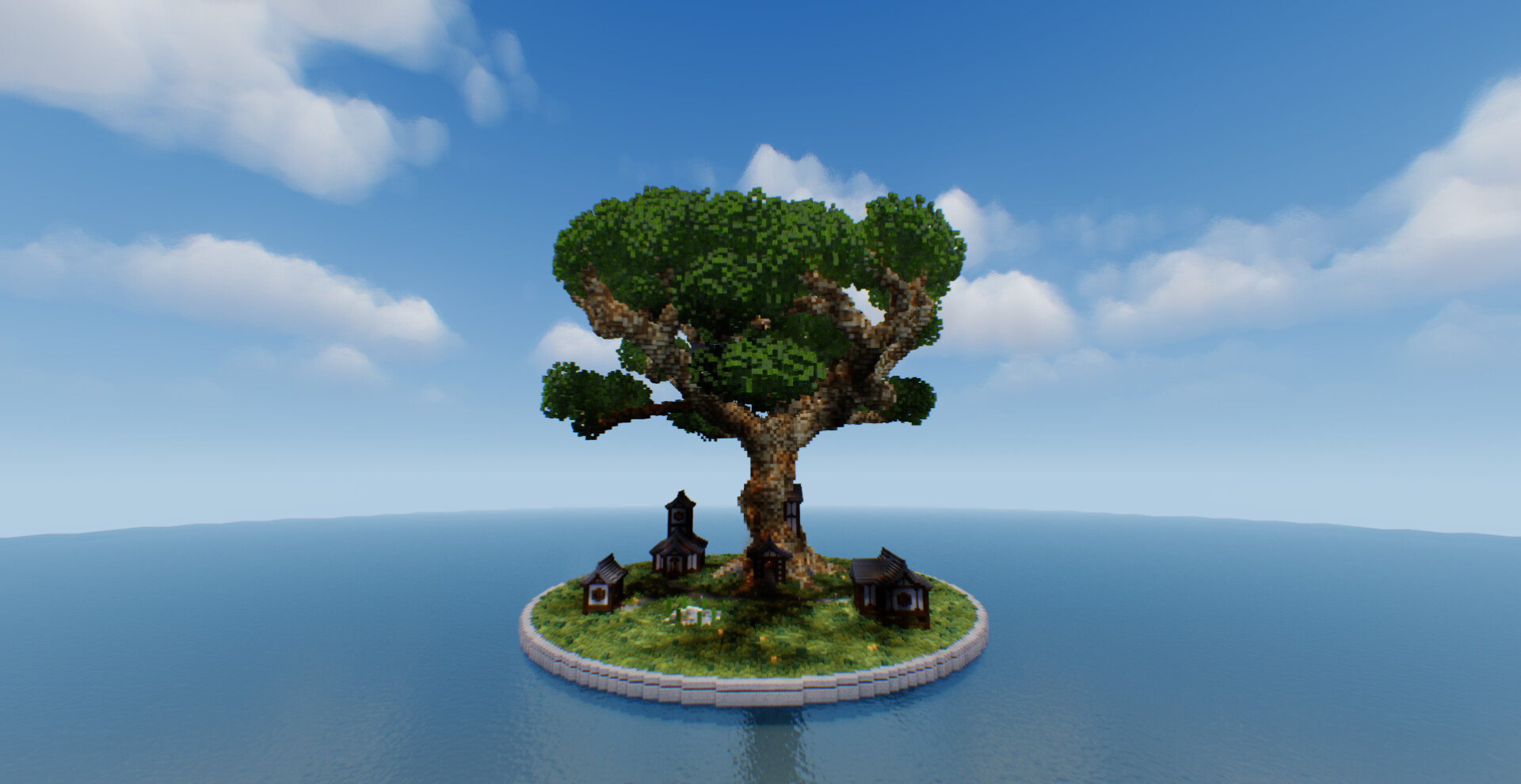 Bonsai tree village (Server spawn/hub) [Downloadable] Minecraft Map