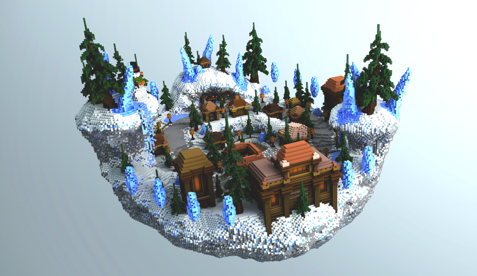 COMMISSION | Winter & Ice Oneblock Spawn Minecraft Map