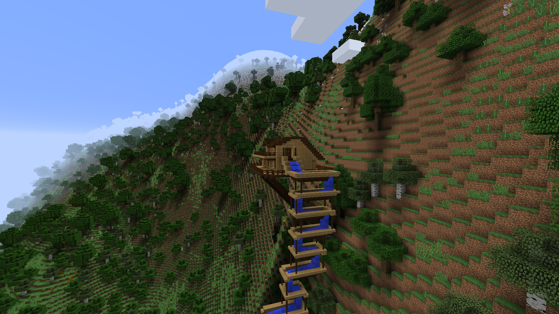 Largest Mountainside Forest trees with Mountainside House Minecraft Map
