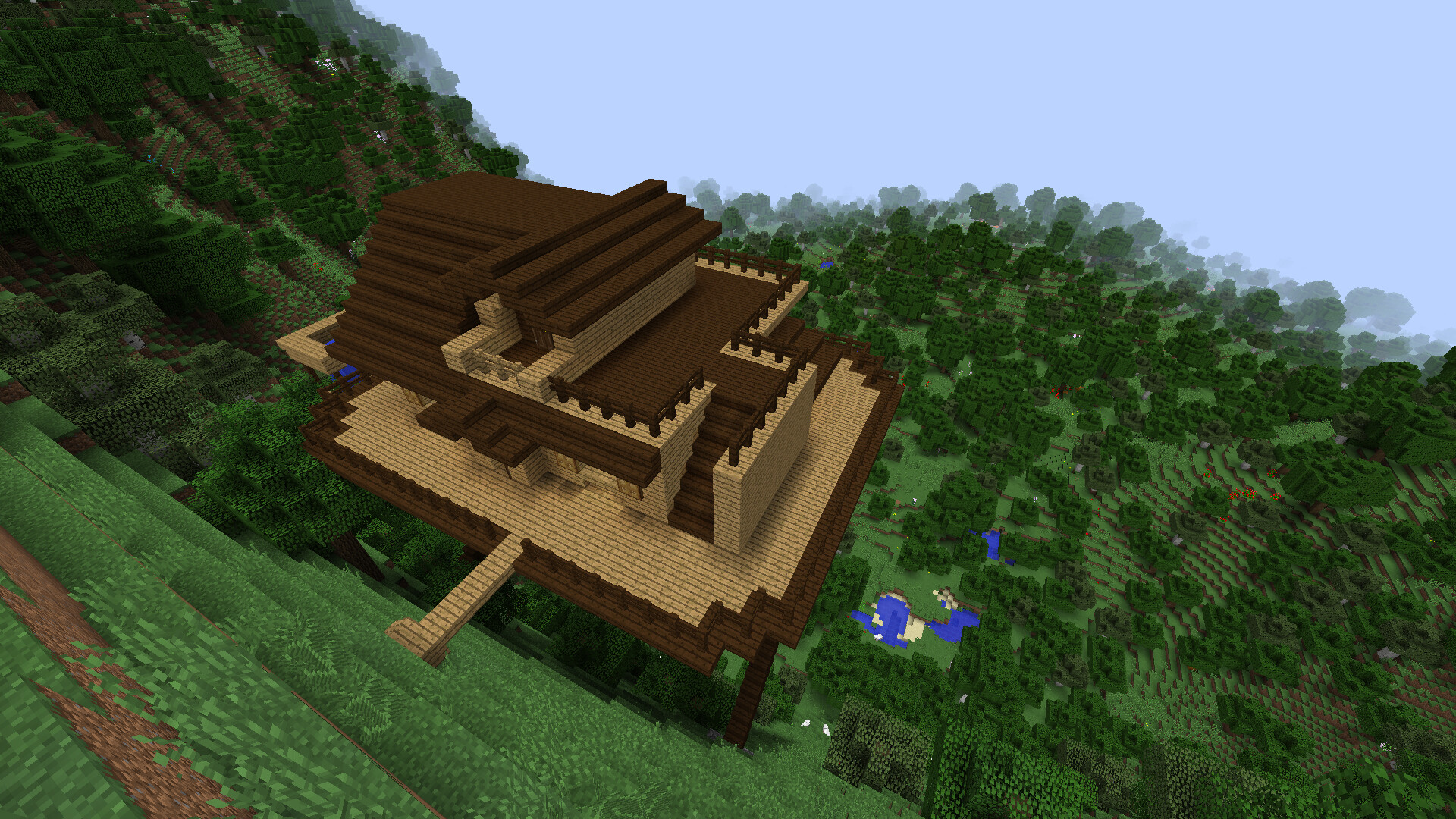 Largest Mountainside Forest trees with Mountainside House Minecraft Map