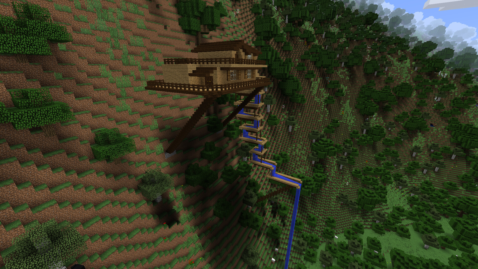Largest Mountainside Forest trees with Mountainside House Minecraft Map