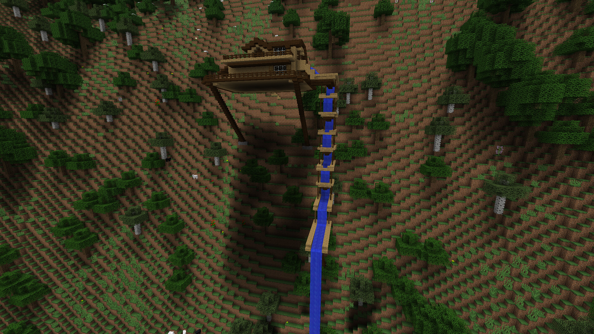 Largest Mountainside Forest trees with Mountainside House Minecraft Map
