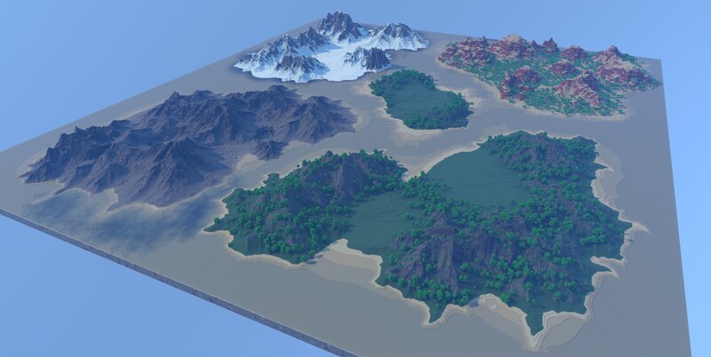 Map Terrain with different Biomes Minecraft Map