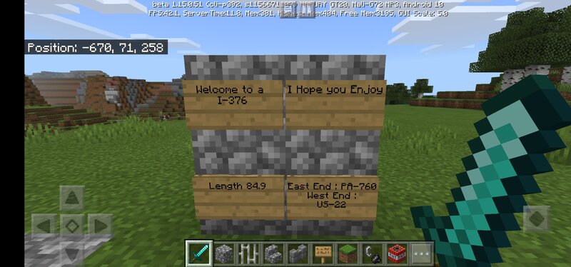 Interstate 376 (Java+Bedrock) Minecraft Map