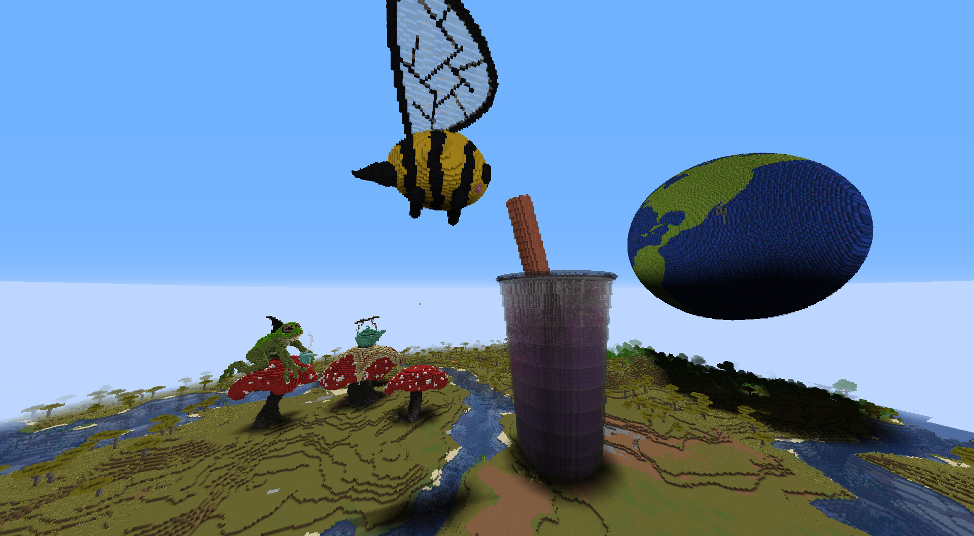 A Bee drinking Boba | Building your comments #5 Minecraft Map