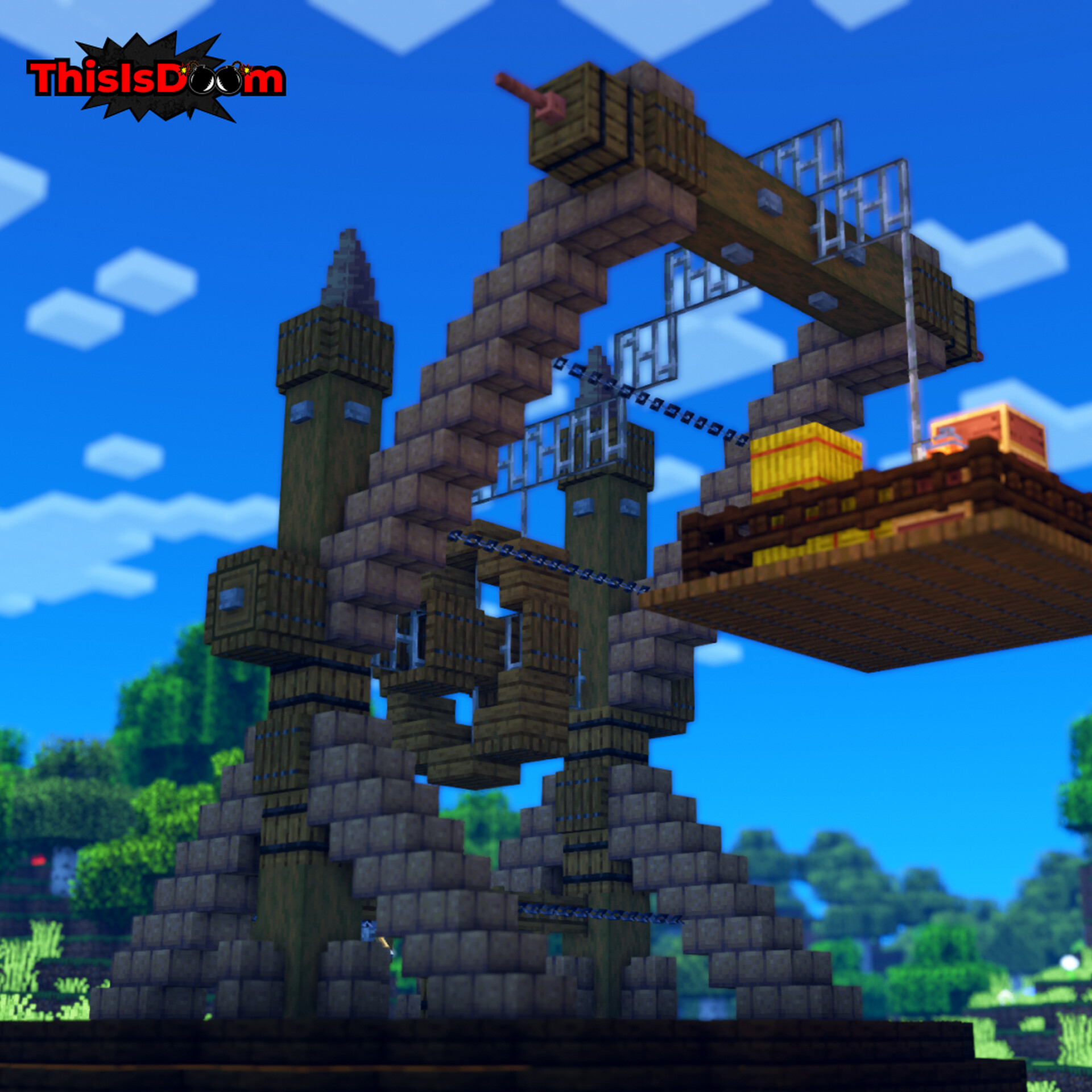 Medieval Crane (Build and Litematic) Minecraft Map