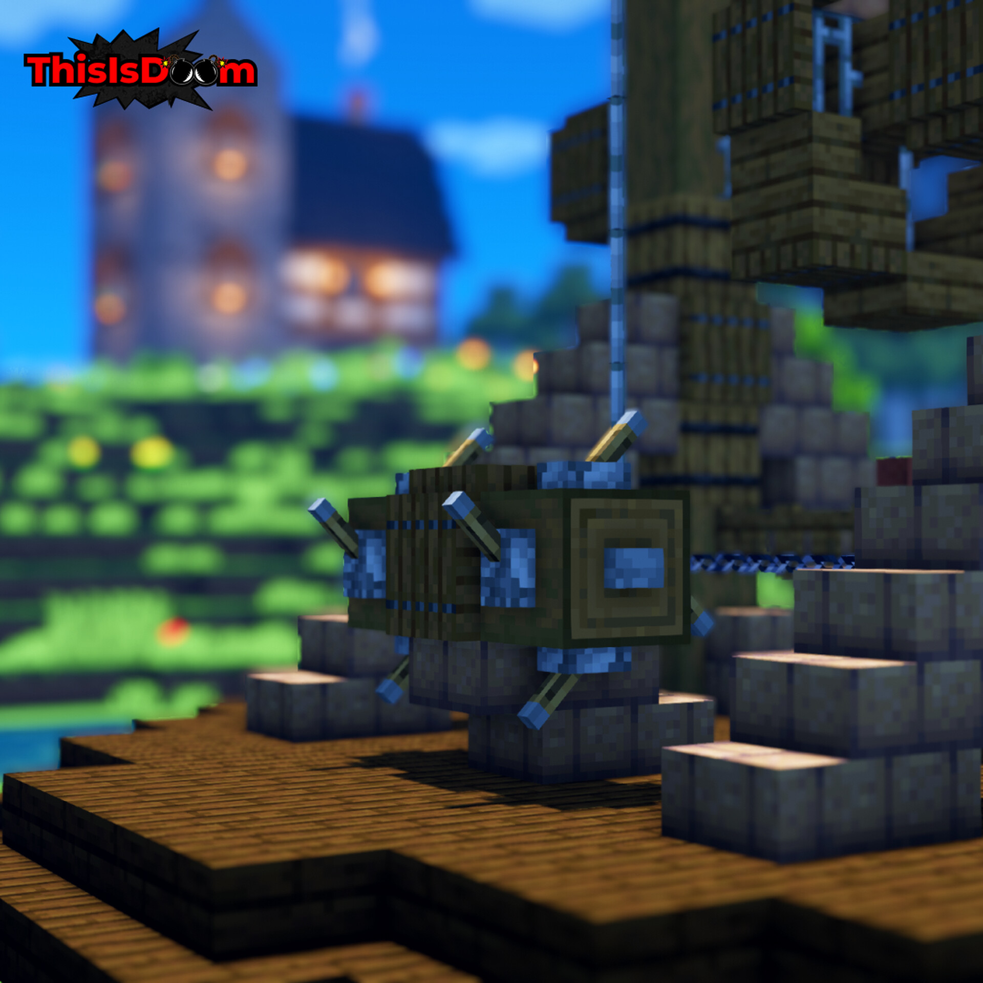 Medieval Crane (Build and Litematic) Minecraft Map