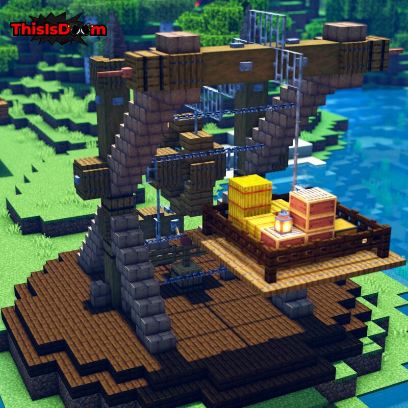 Medieval Crane (Build and Litematic) Minecraft Map