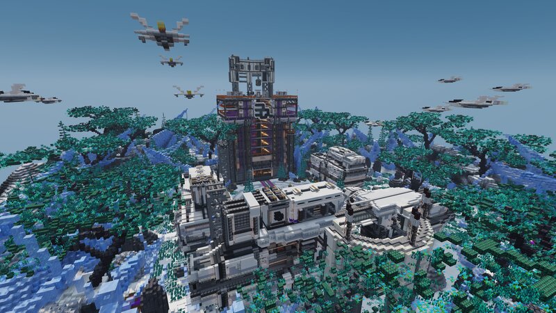 Futuristic Ice Base Minecraft Map